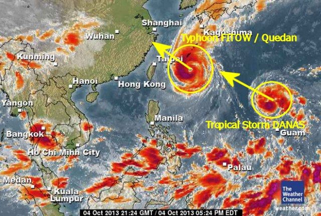 Typhoon FITOW / Quedan followed by Tropical Storm DANAS