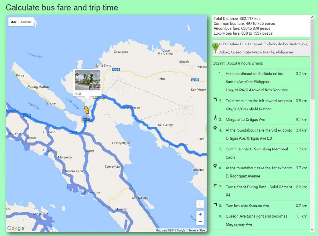 Philippines Bus & Taxi Fare Calculator and Trip Planer News from the ...