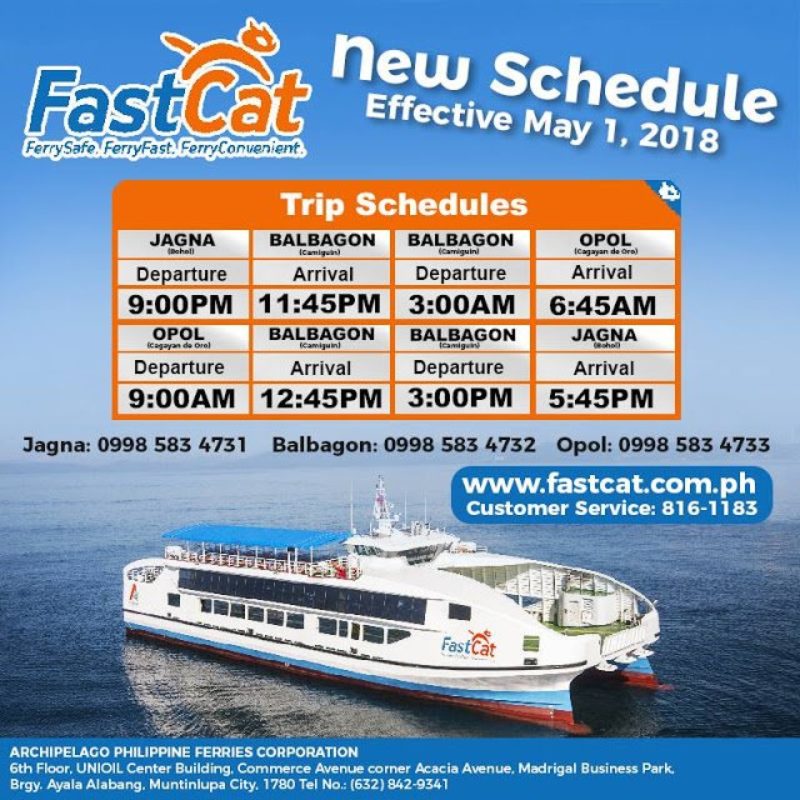 Camiguin schedules – FastCat has adapted their schedules and rates ...