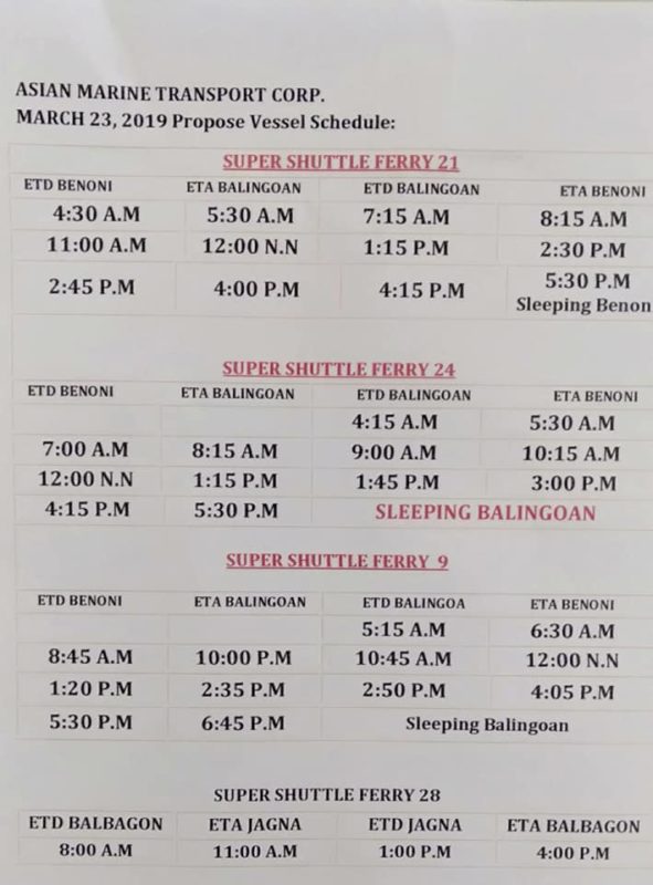 Camiguin to Mindanao – Benoni to Balingoan reduced Ferry Service News ...